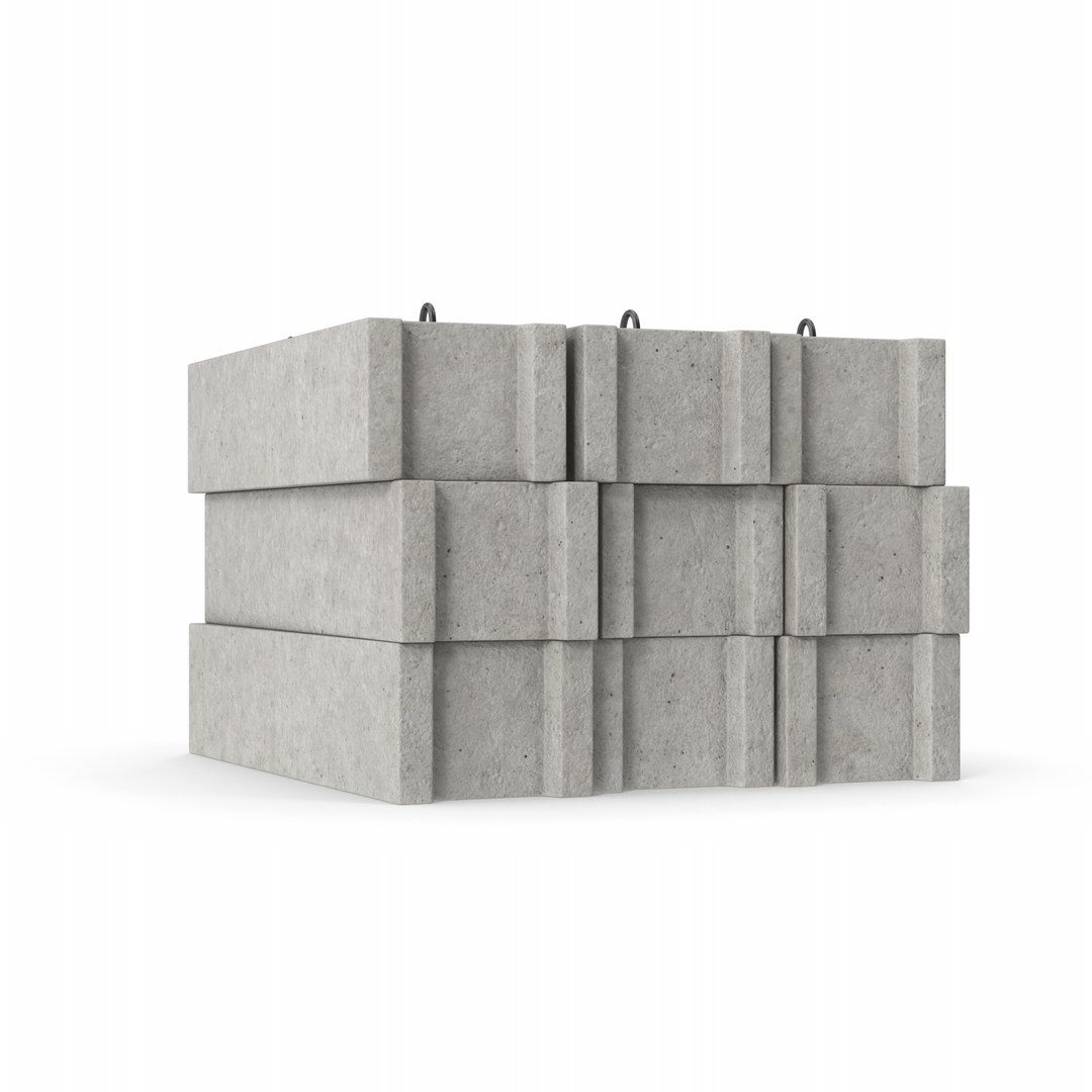 3D Stacked Concrete Blocks - TurboSquid 2028018