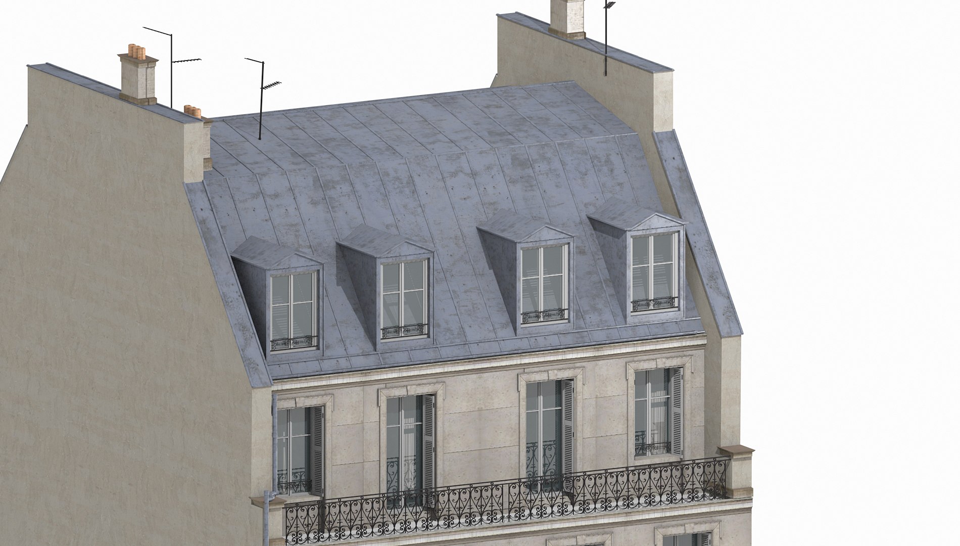 Old paris house model - TurboSquid 1634940