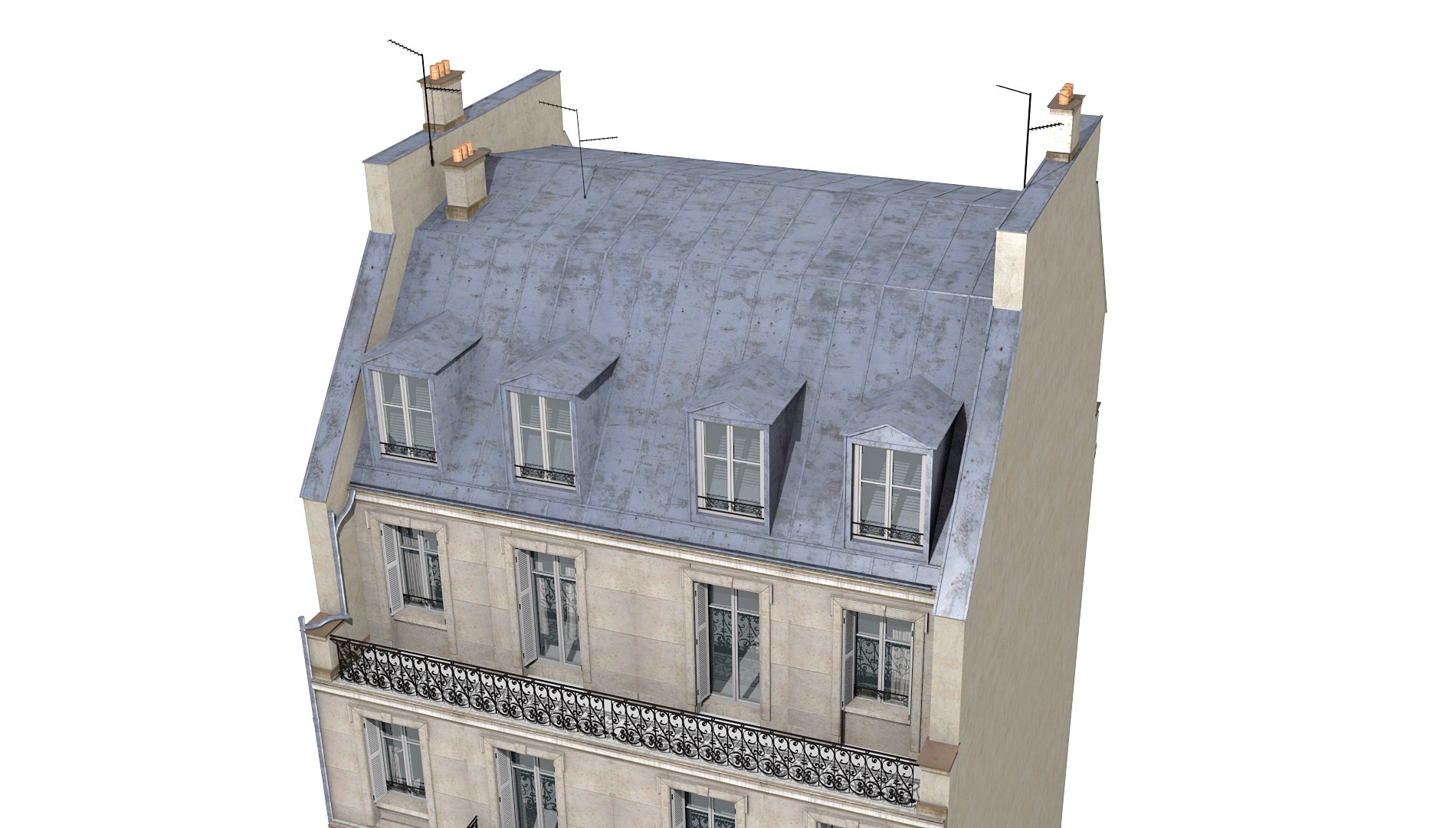 Old paris house model - TurboSquid 1634940