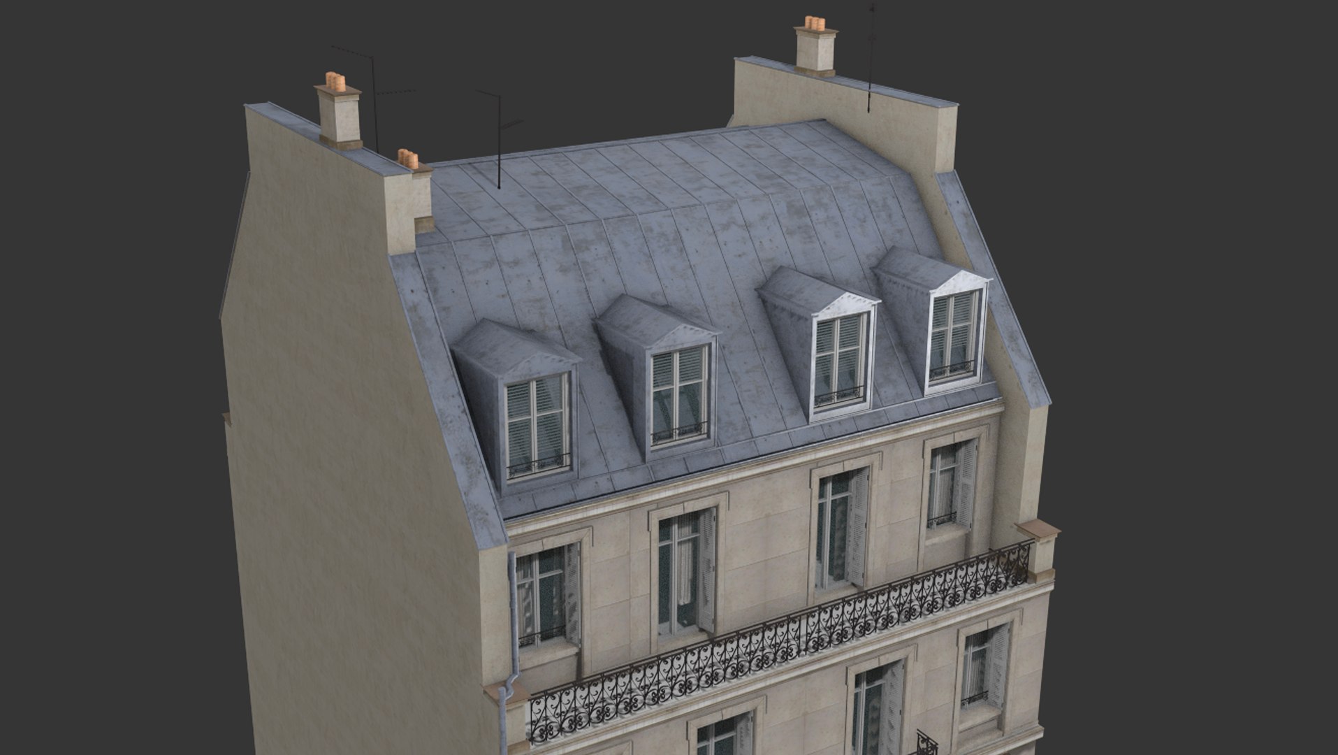 Old paris house model - TurboSquid 1634940