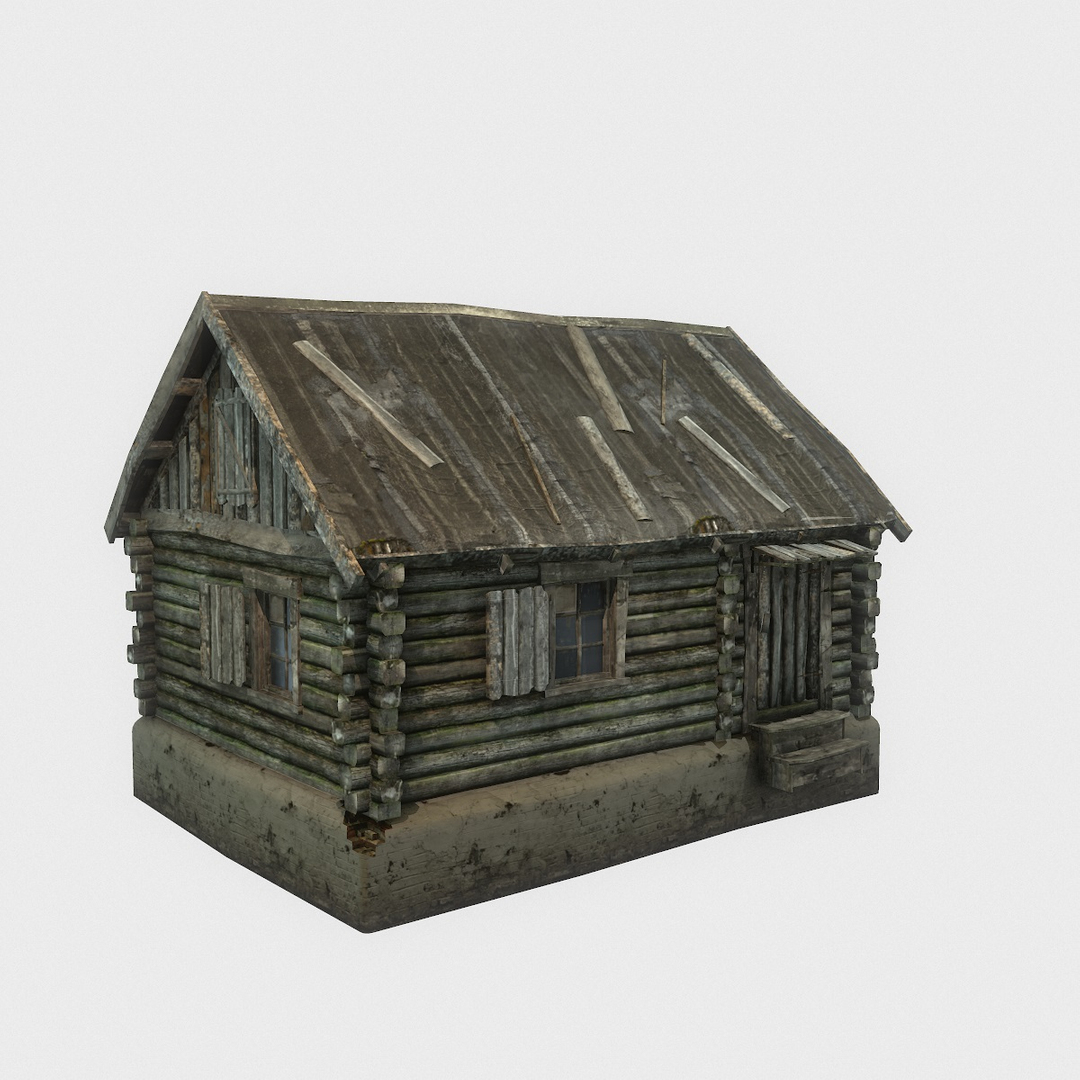 3d Old Wooden House Model