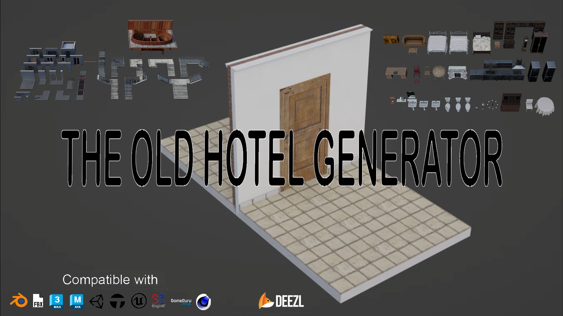 3D The Old Hotel Generator - TurboSquid 2350264