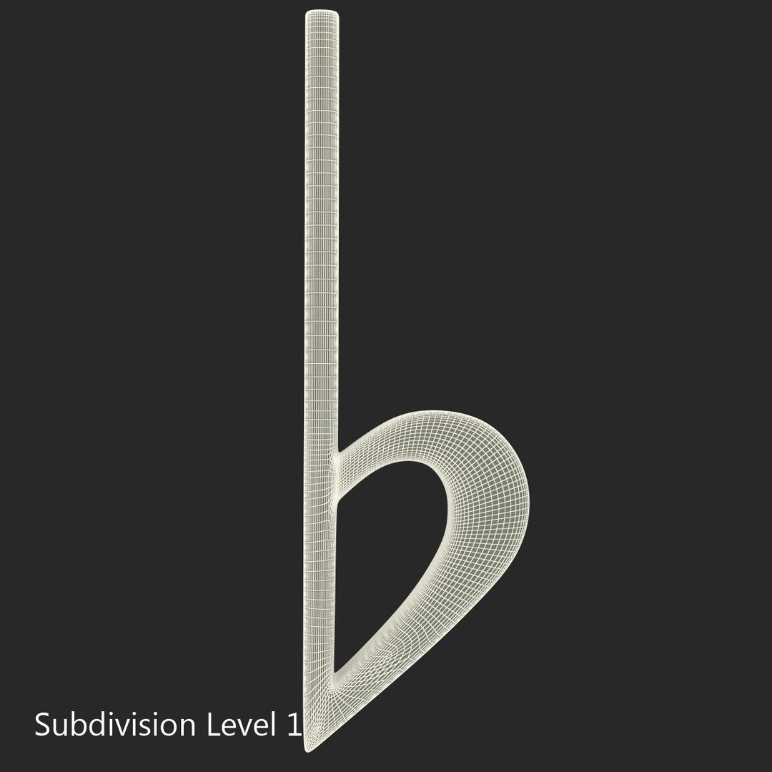 3d Model Flat Music Sign