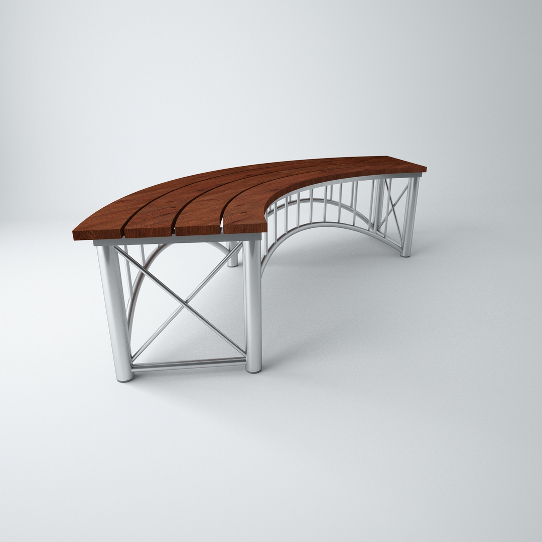 Bench Curve 3d Model