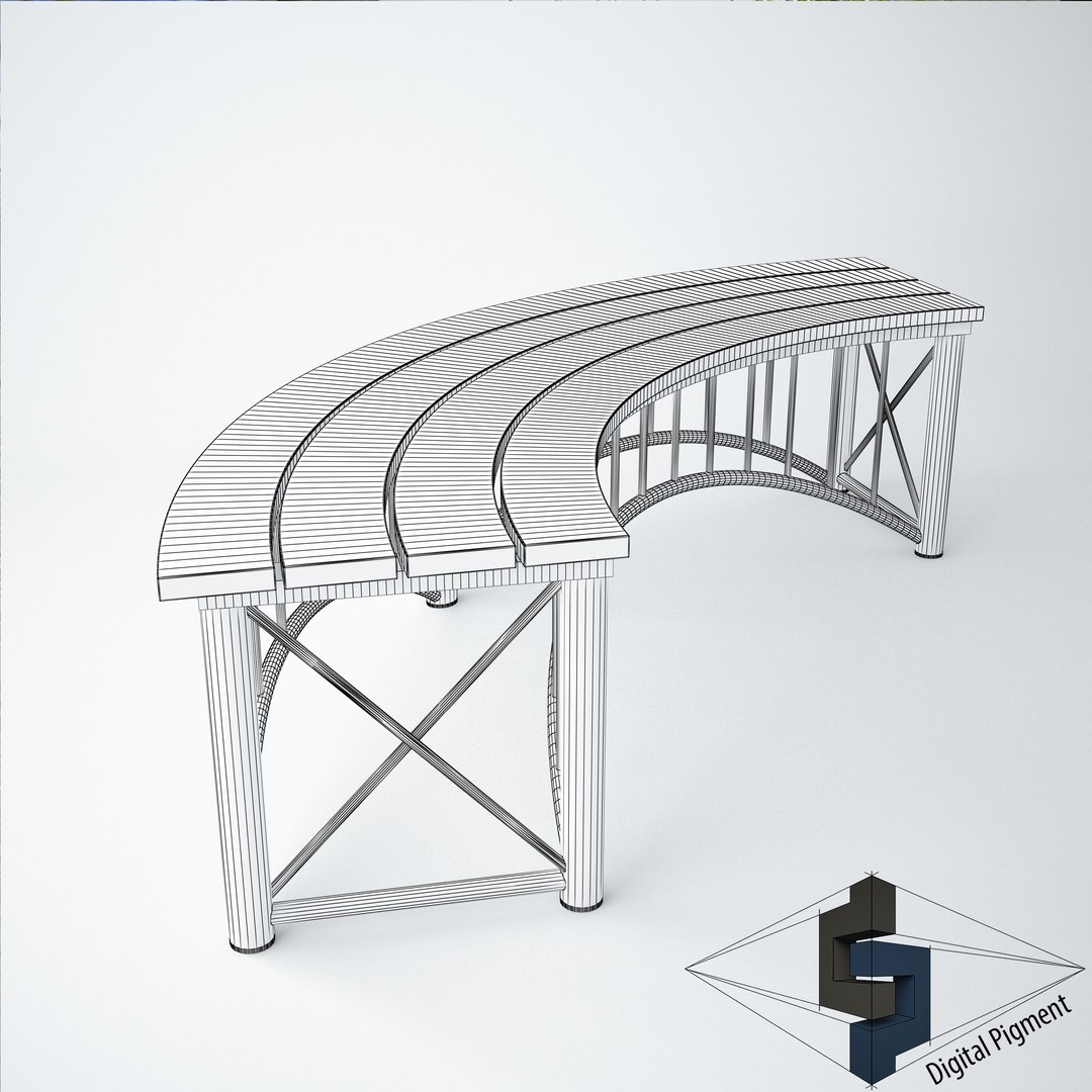 Bench Curve 3d Model