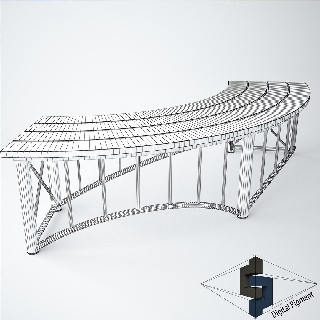 Bench Curve 3d Model