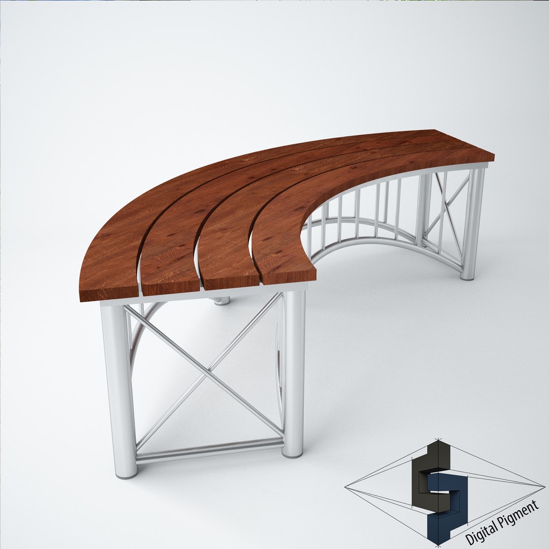 Bench Curve 3d Model