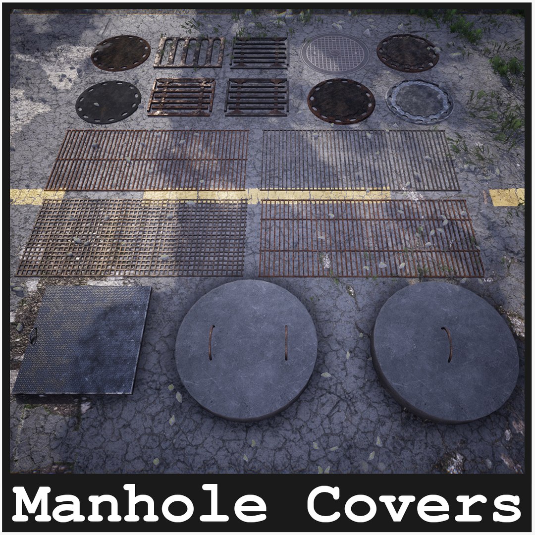 3D Model Manhole Covers 10 Variations - TurboSquid 1983632