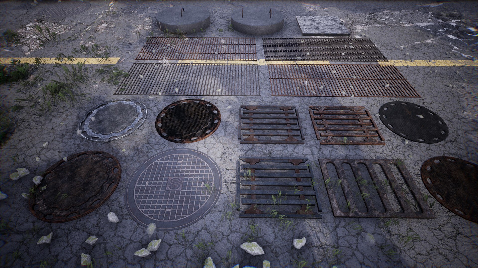 3D Model Manhole Covers 10 Variations - TurboSquid 1983632