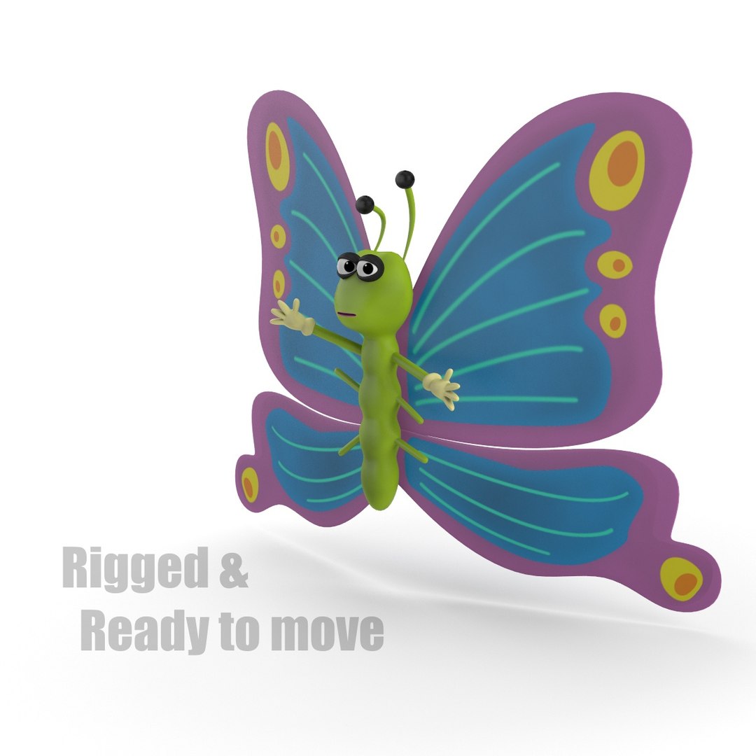 3ds Max Cartoon Butterfly Rigged