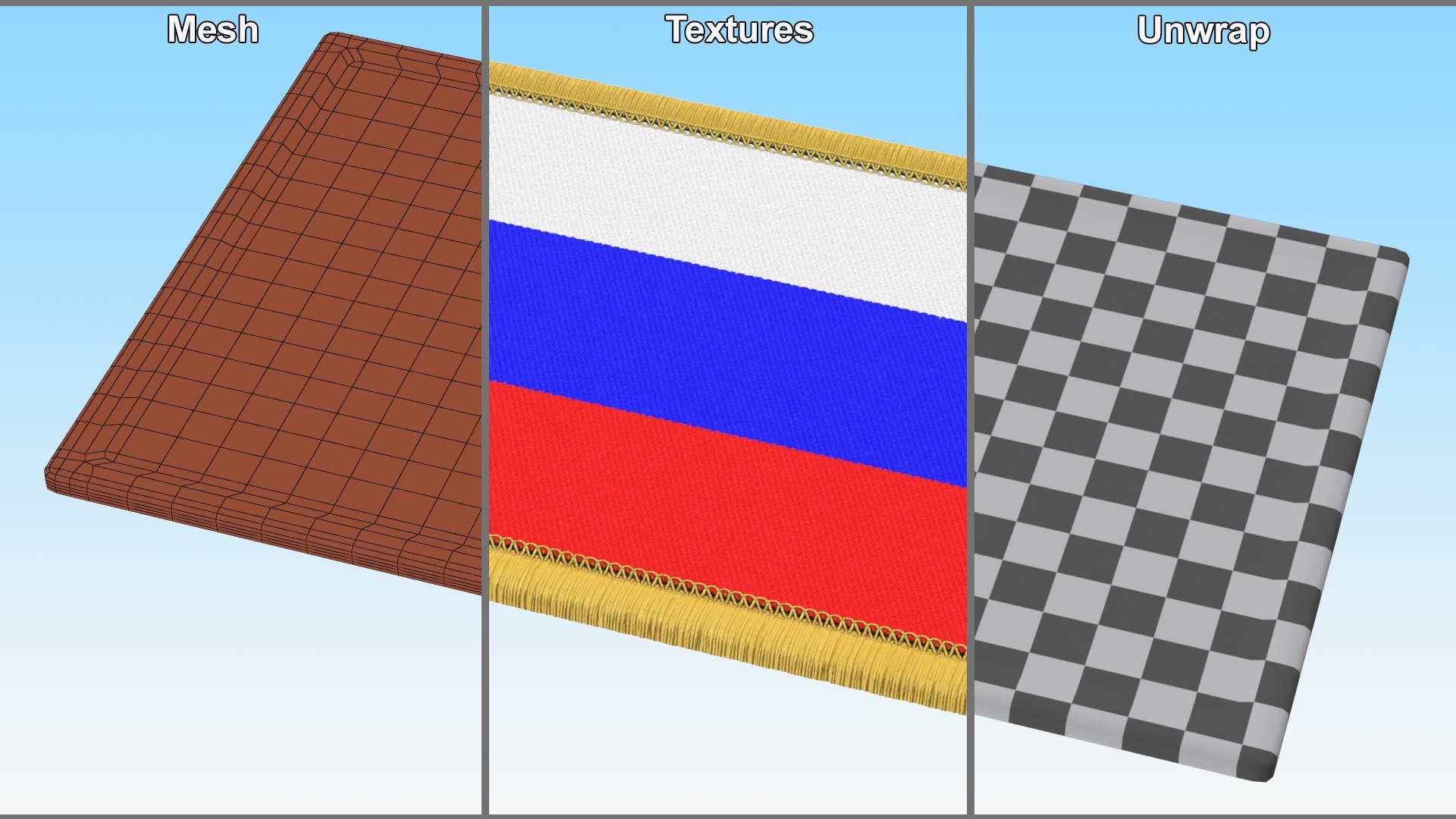 3D Russia Flag Patch Model - TurboSquid 2249954