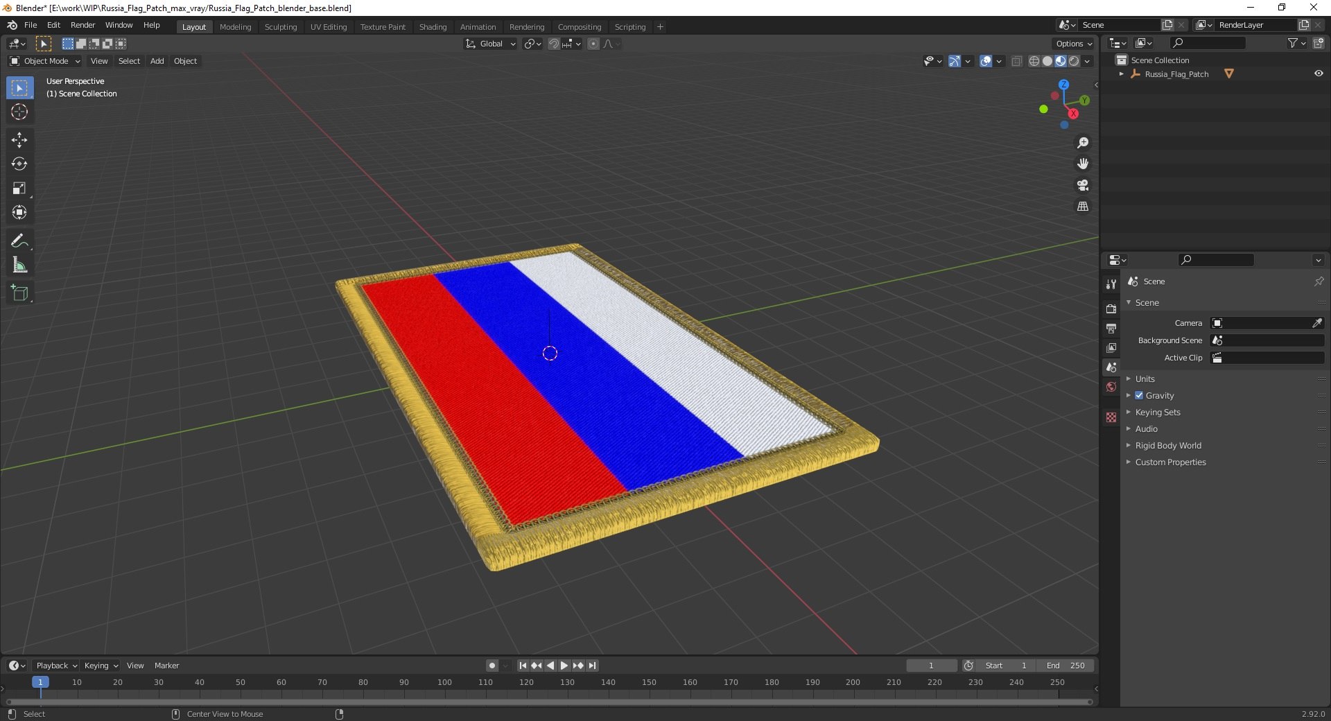 3D Russia Flag Patch Model - TurboSquid 2249954