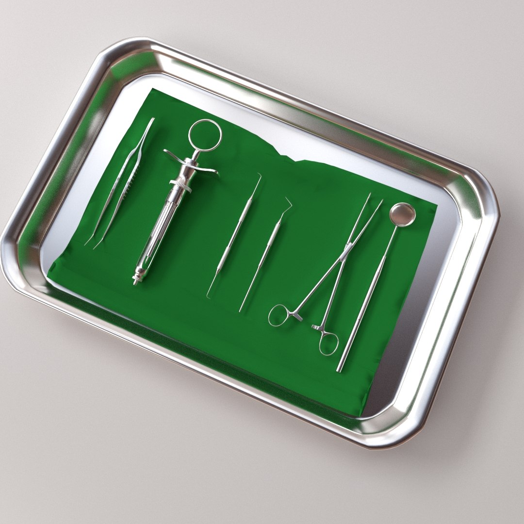 Surgery Tray Set Model - TurboSquid 1240267