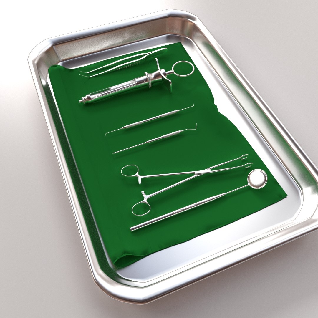 Surgery Tray Set Model - TurboSquid 1240267