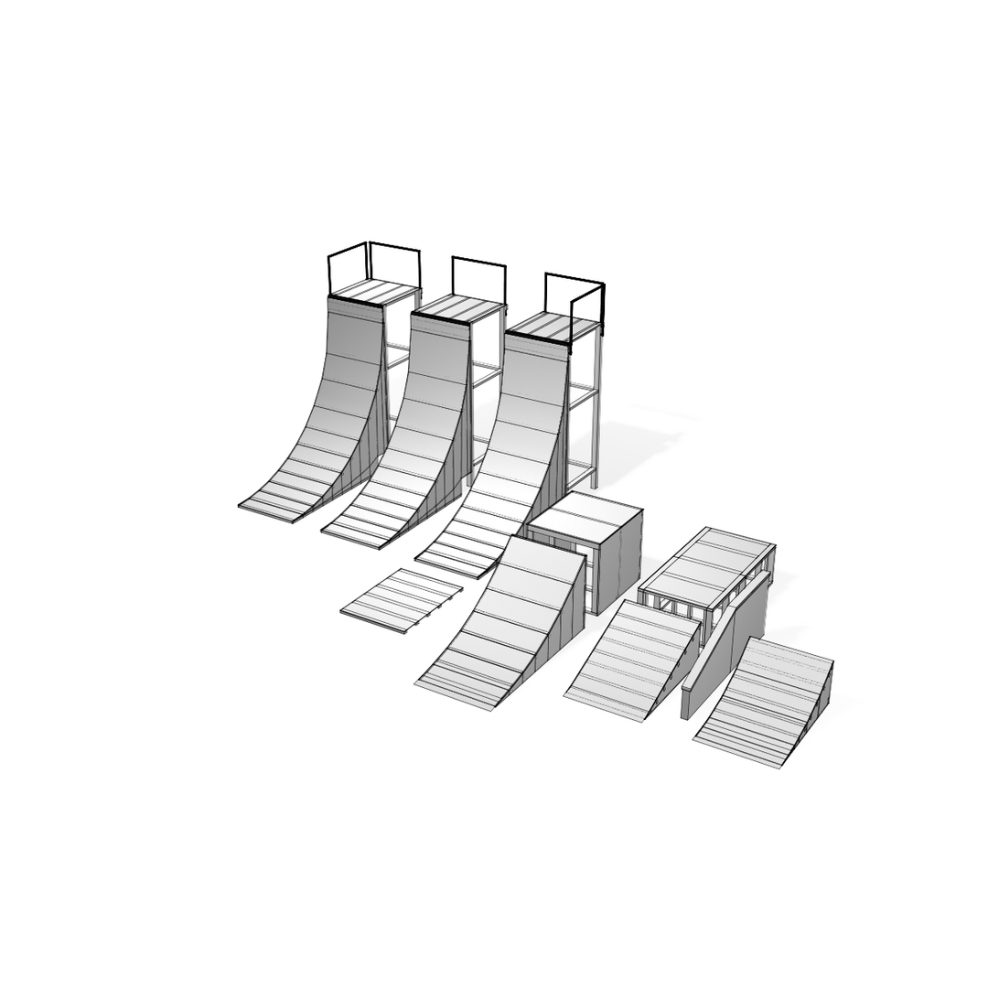 3d skate ramps model