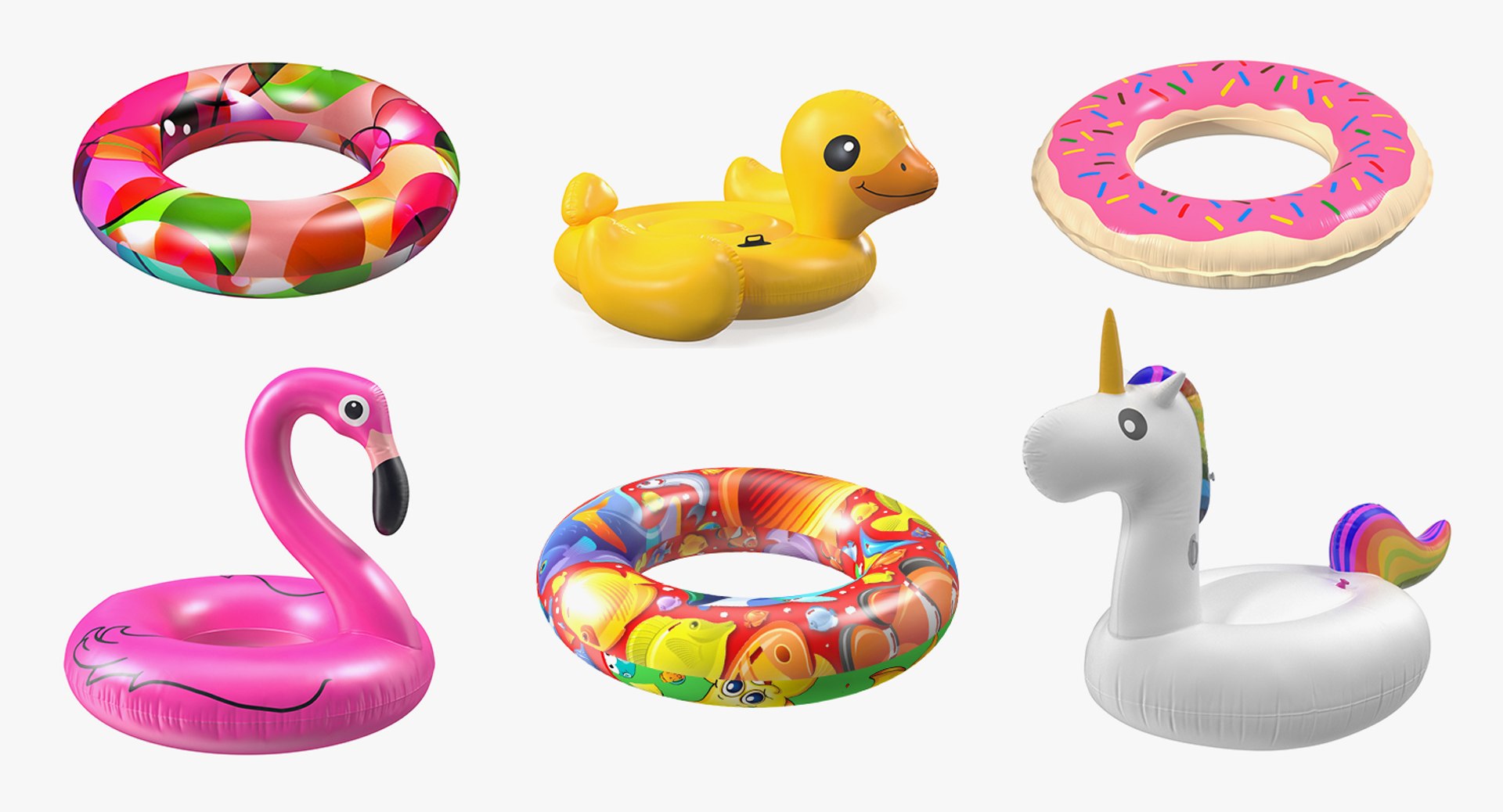 Swimming Pool Floats Collection 4 3D model - TurboSquid 2158178