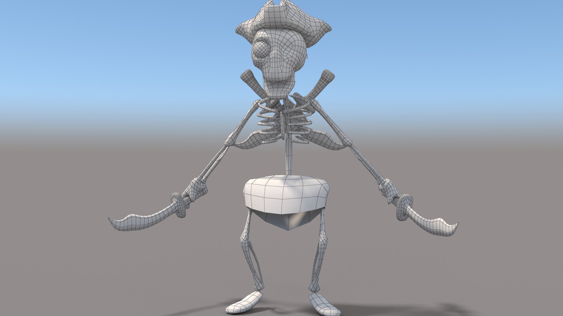 3d Model Cartoon Pirate Skeleton