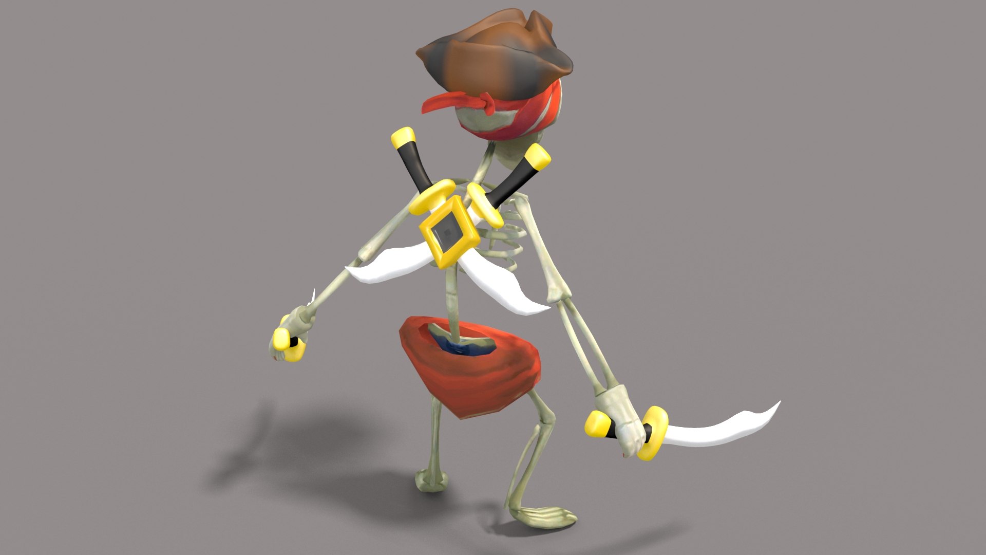 3d Model Cartoon Pirate Skeleton