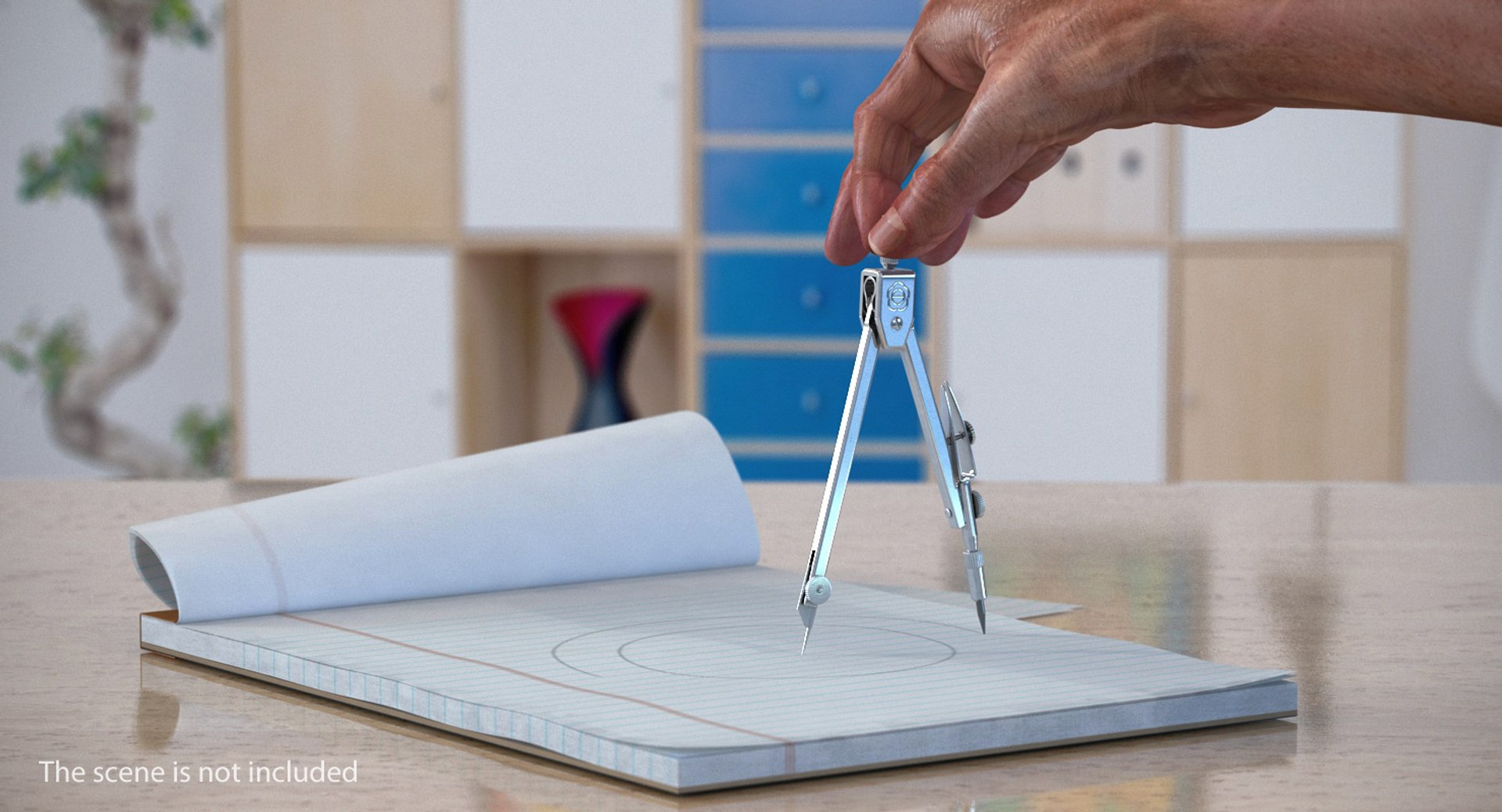 3D model compass circle drawing hand - TurboSquid 1300261