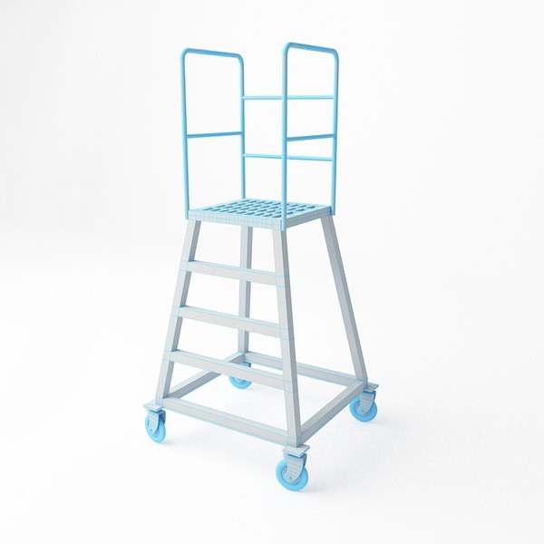 3d model ladder steps rigid