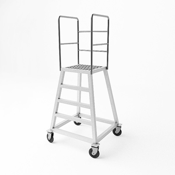3d model ladder steps rigid