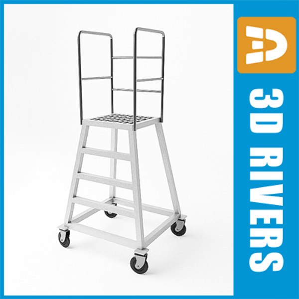 3d model ladder steps rigid