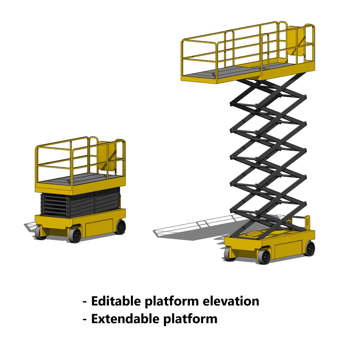 Mobile Scissor Lift Platform - Revit Family 3D Model - TurboSquid 1820257