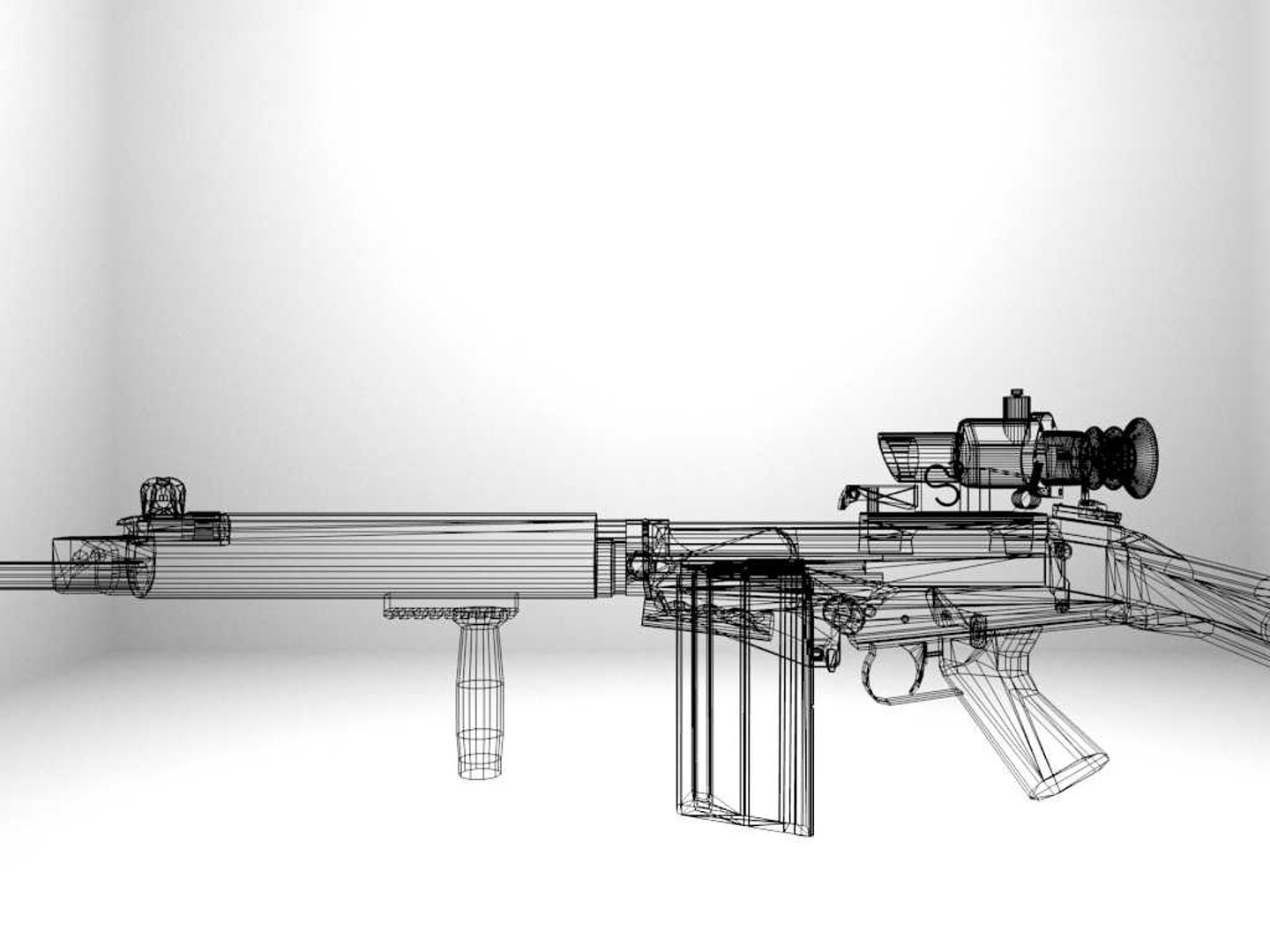 3d Model Fnfal Rifle