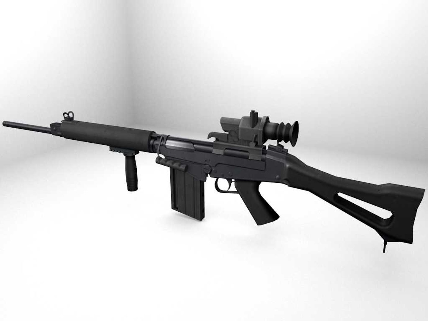 3d Model Fnfal Rifle