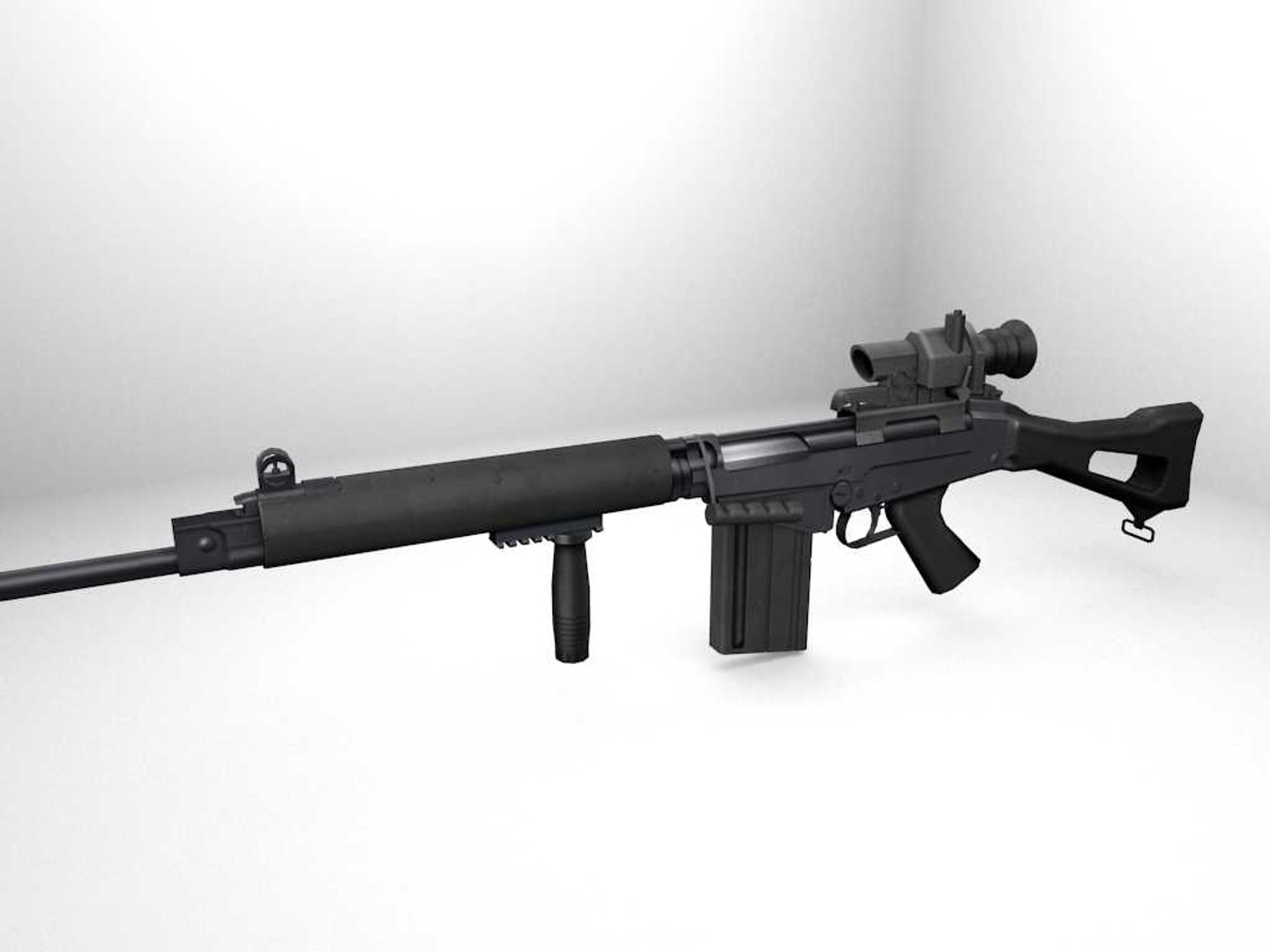 3d Model Fnfal Rifle