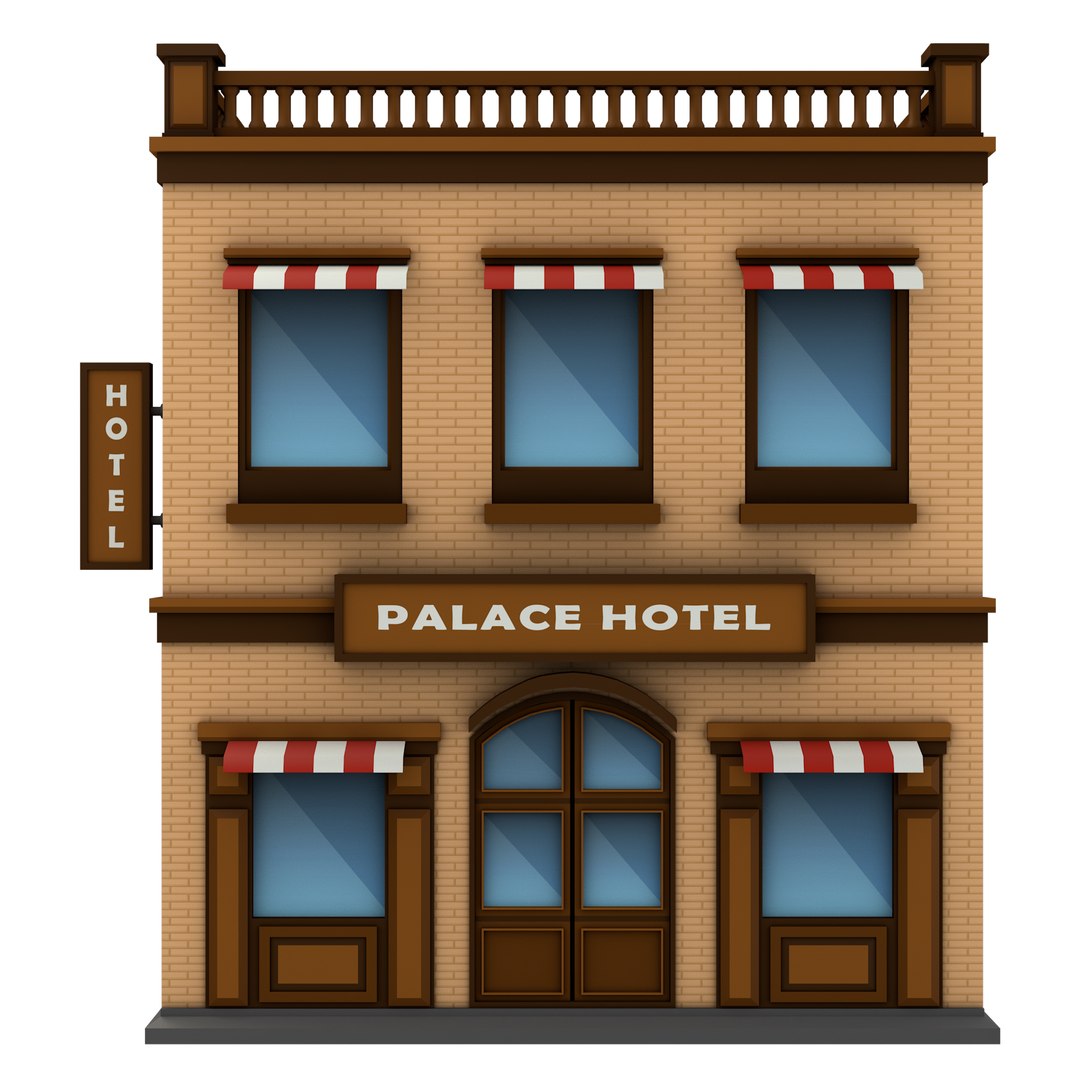 Cartoon Building Hotel 3D Model - TurboSquid 1404783