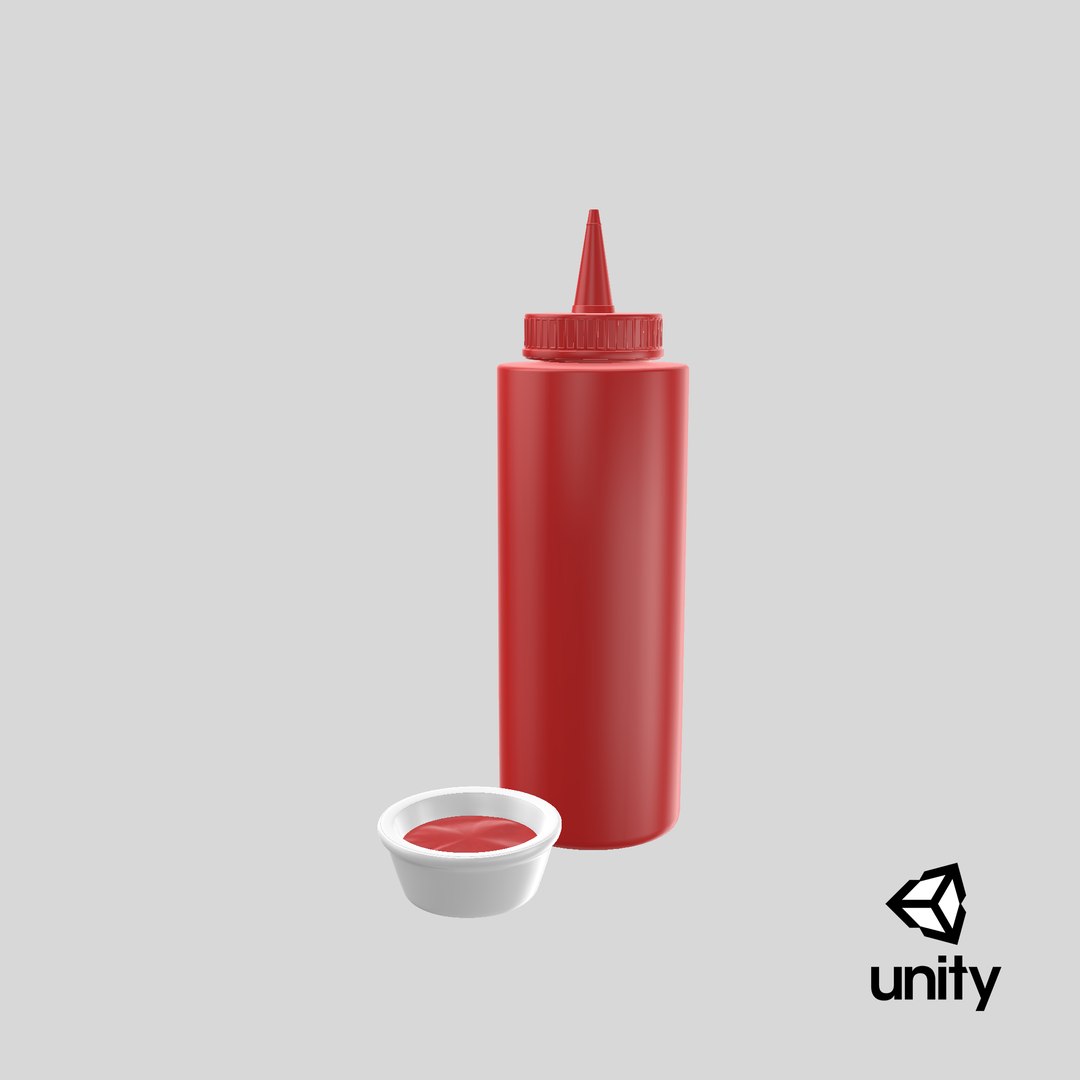 3D Ketchup Bottle Sauce Plate Model - TurboSquid 1286842