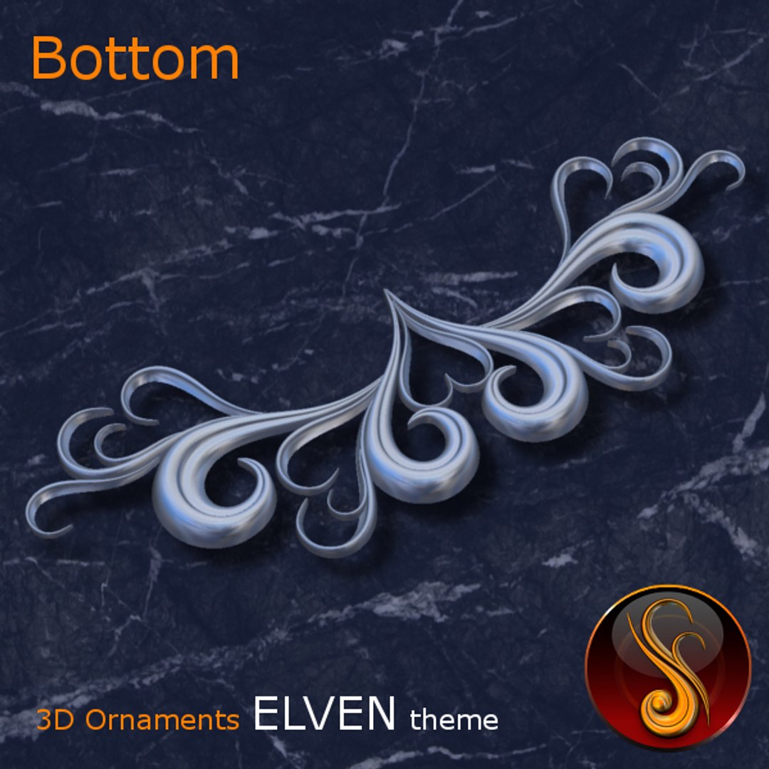 Ornament Set Elven 3d Model