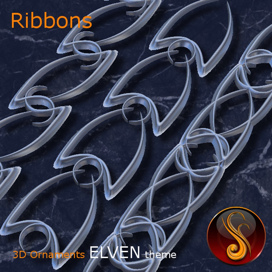 Ornament Set Elven 3d Model