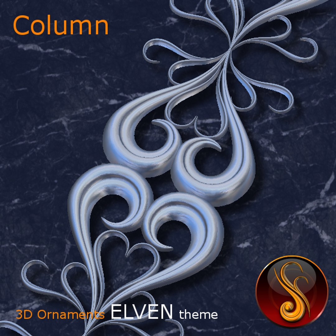 Ornament Set Elven 3d Model