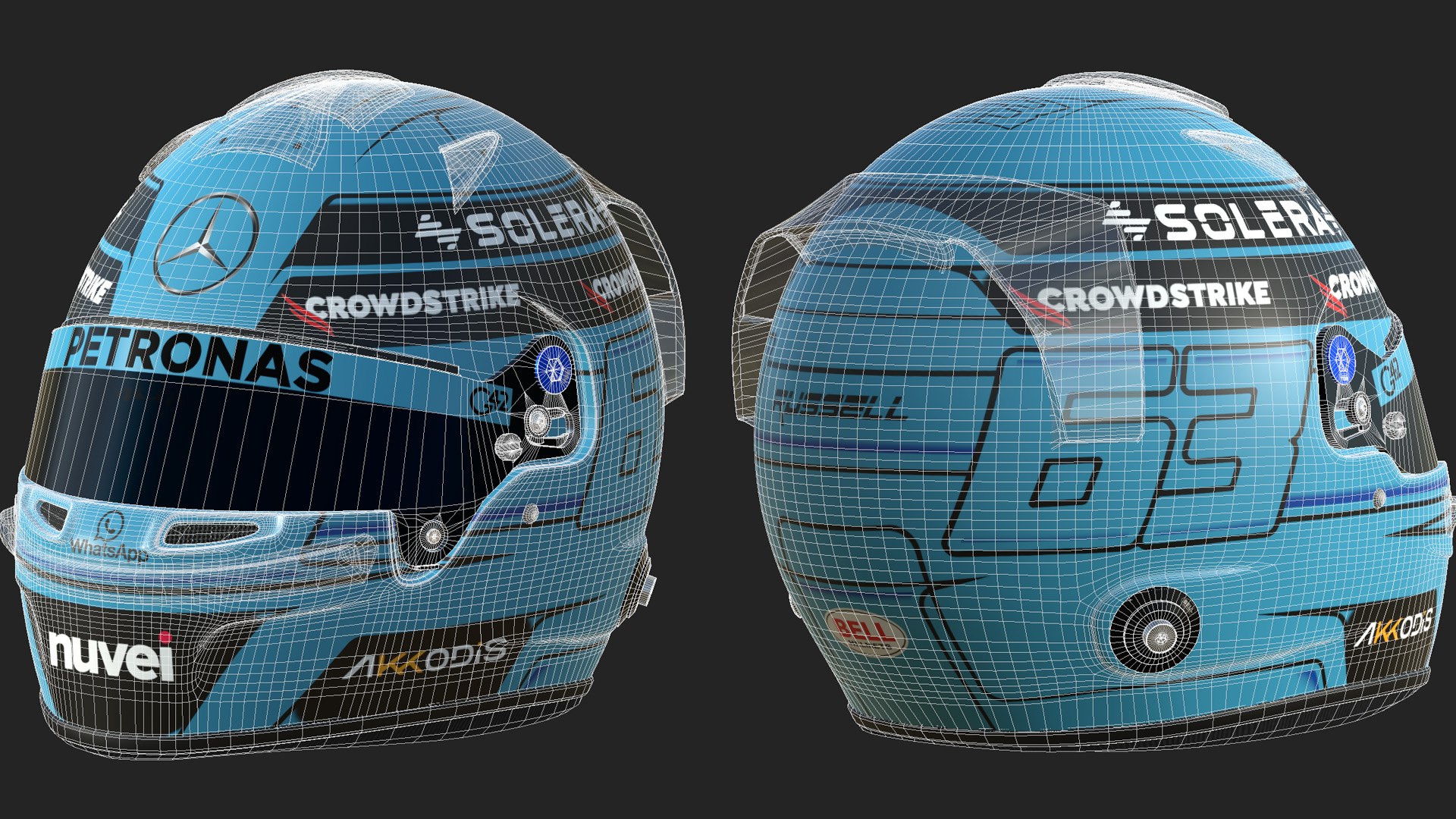 F1 Mercedes Team Helmets 2024 3D - TurboSquid 2251971