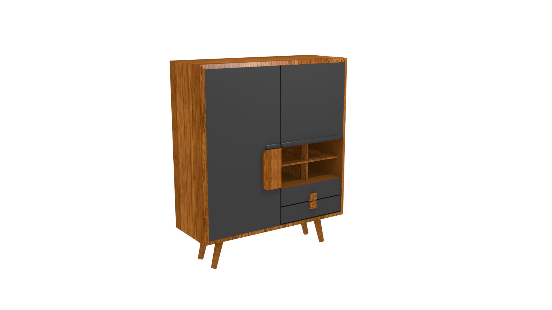 Wooden Closet Black 3D Model - TurboSquid 2002268