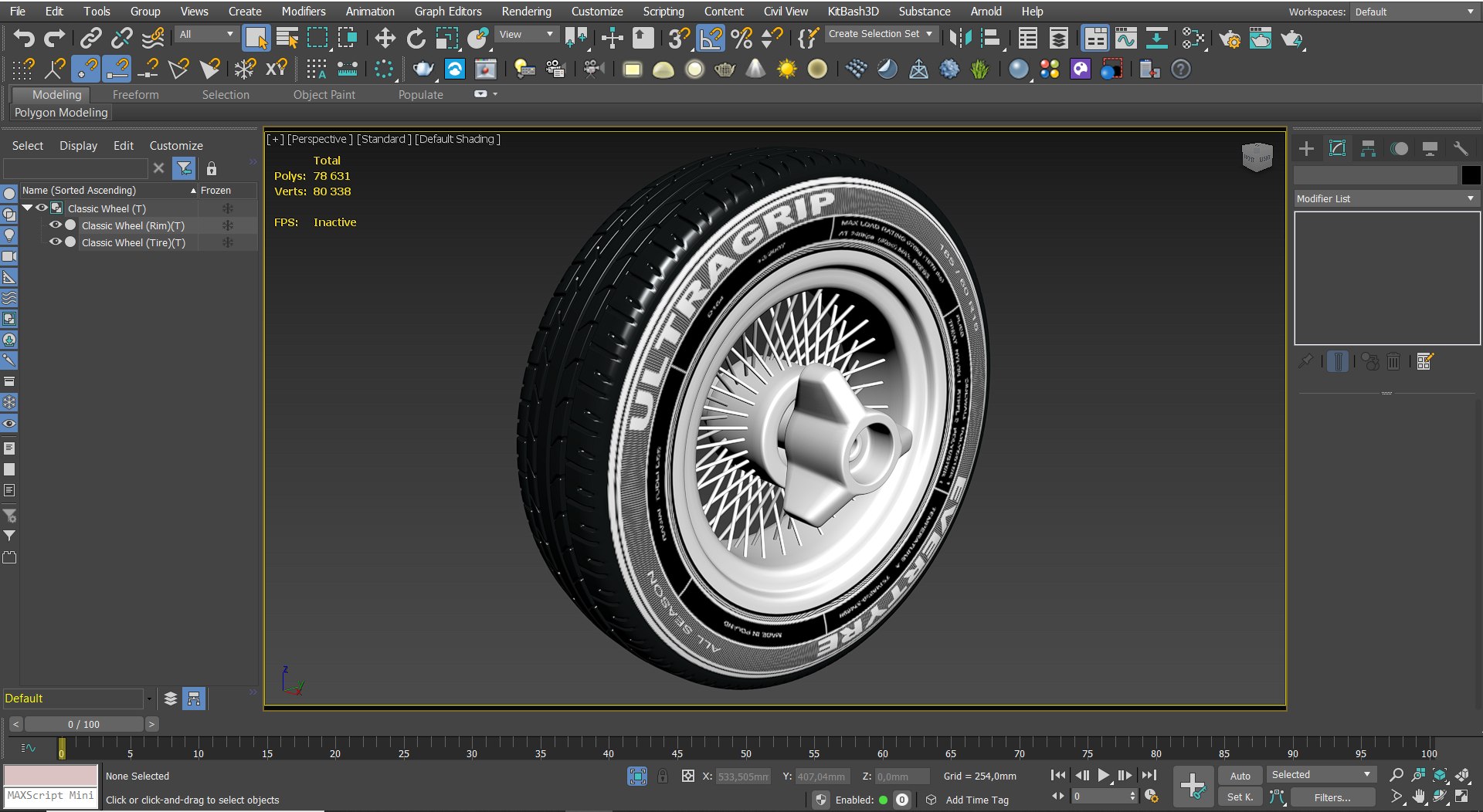 Classic Wheel T 3D Model - TurboSquid 2276560
