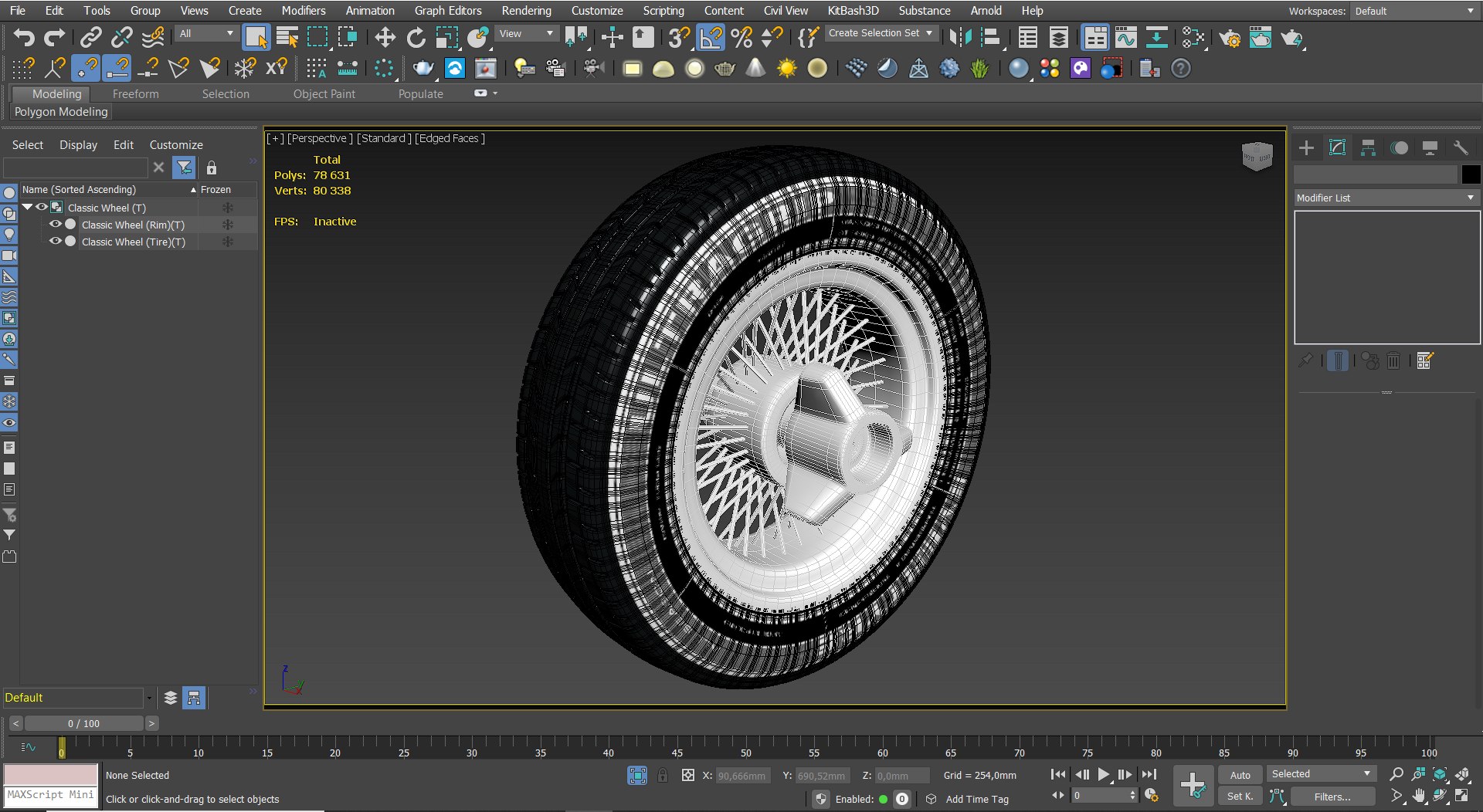 Classic Wheel T 3D Model - TurboSquid 2276560