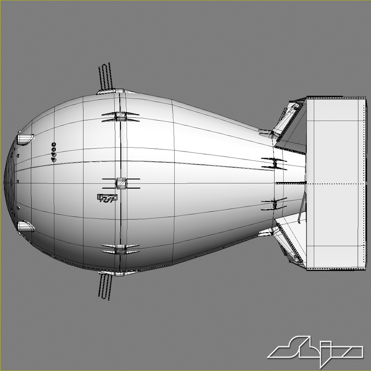 3d model fat man atomic bomb