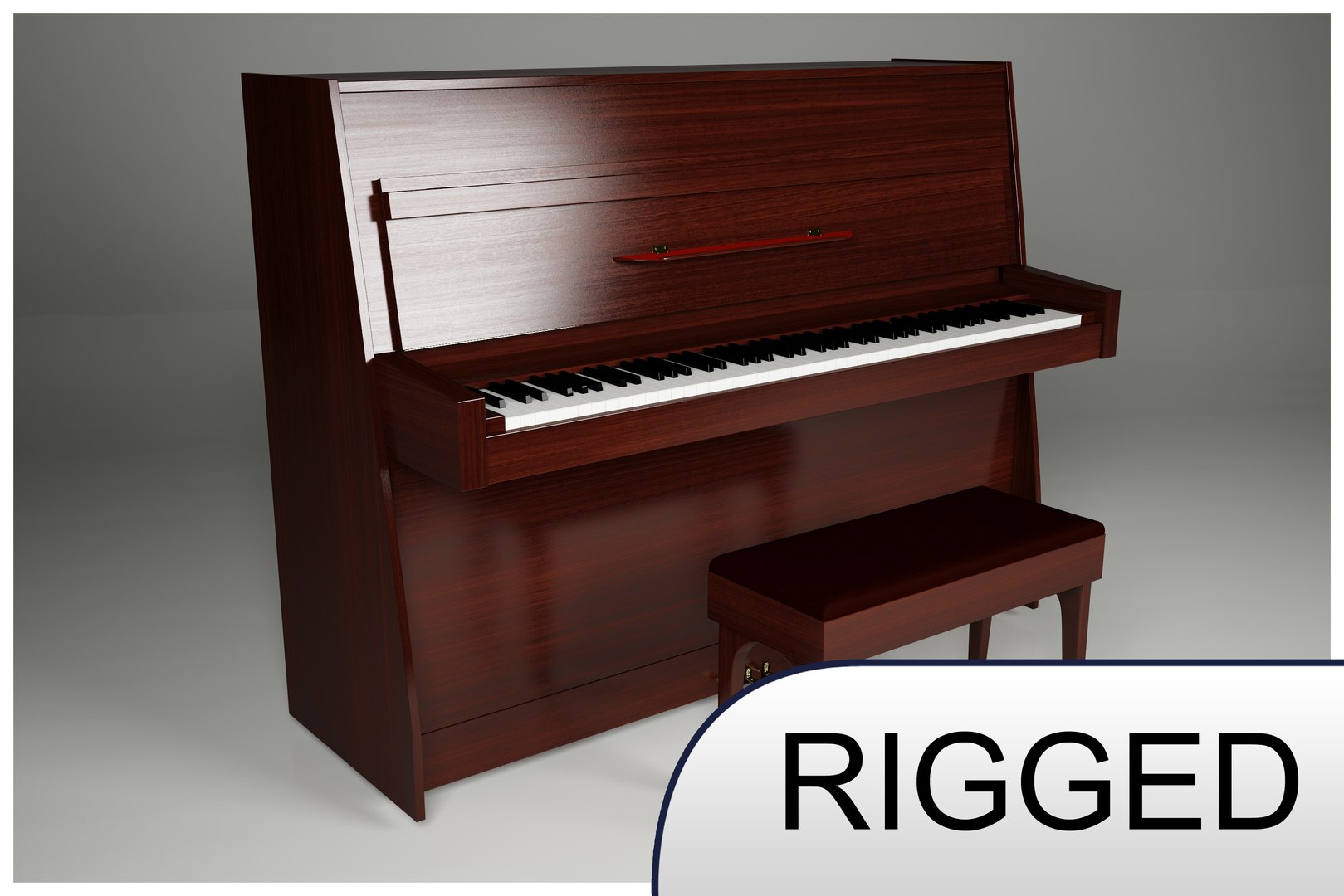 3d Upright Piano Keyboard