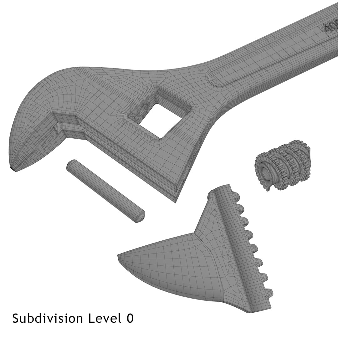 3d Model Of Adjustable Wrench