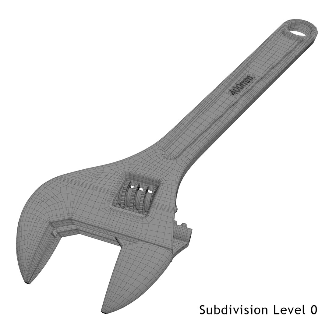 3d Model Of Adjustable Wrench