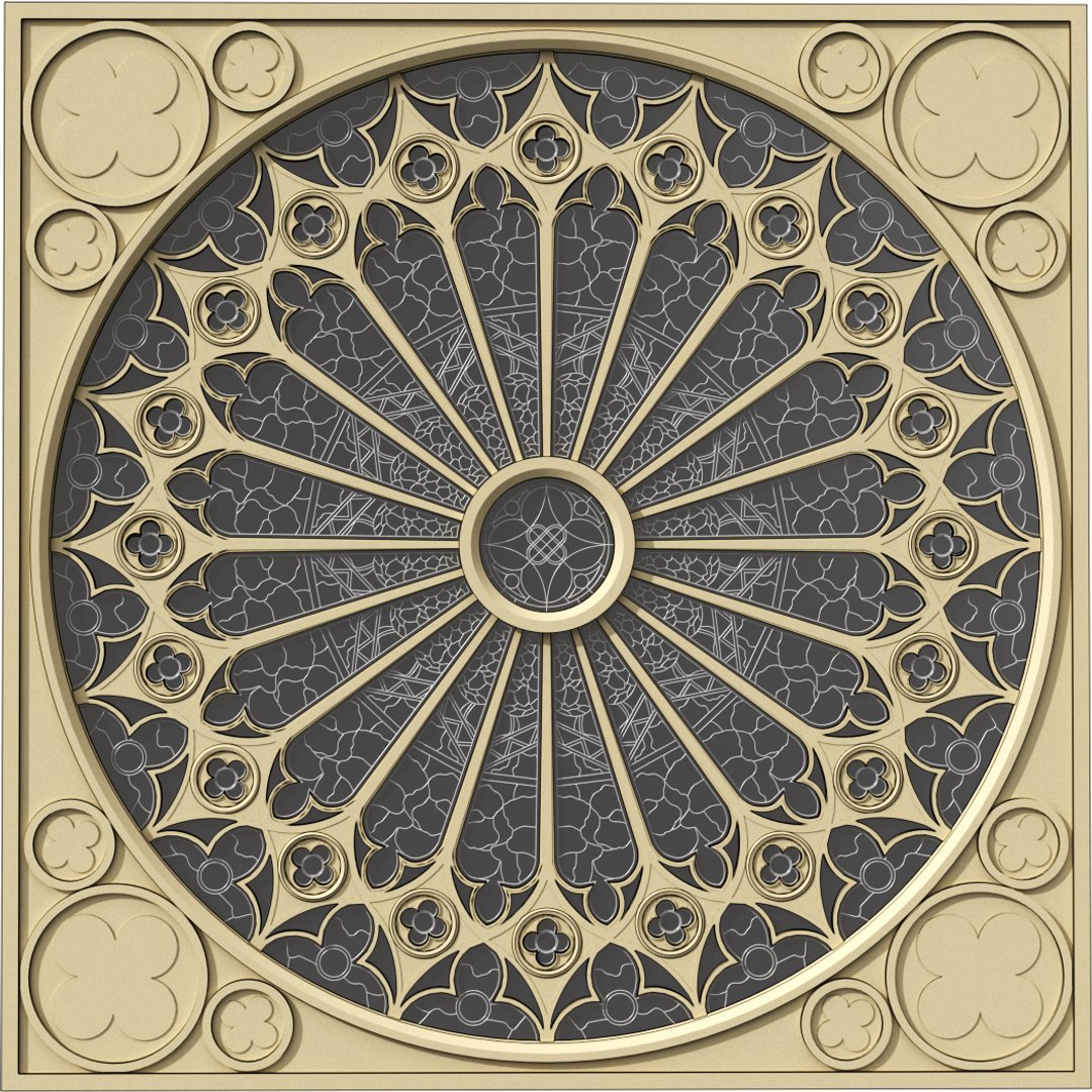 3D Gothic Rose Window model - TurboSquid 1746622