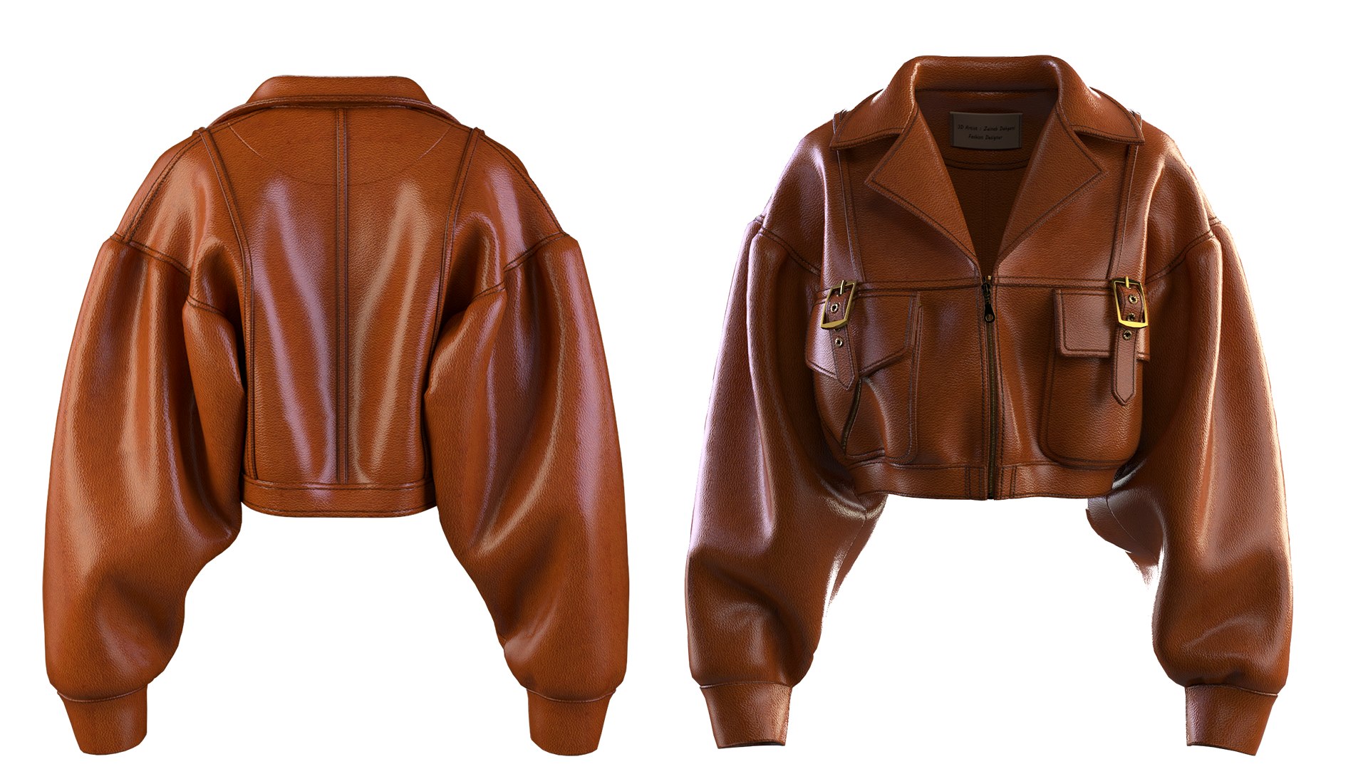 3D Buckle Leather Jacket - TurboSquid 2431406