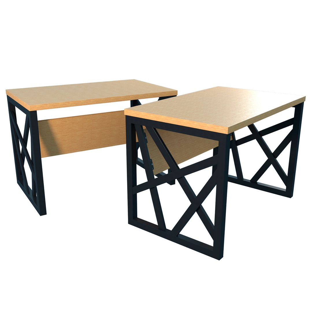 3D model Industrial Wood table - Office Table - TurboSquid 1714329
