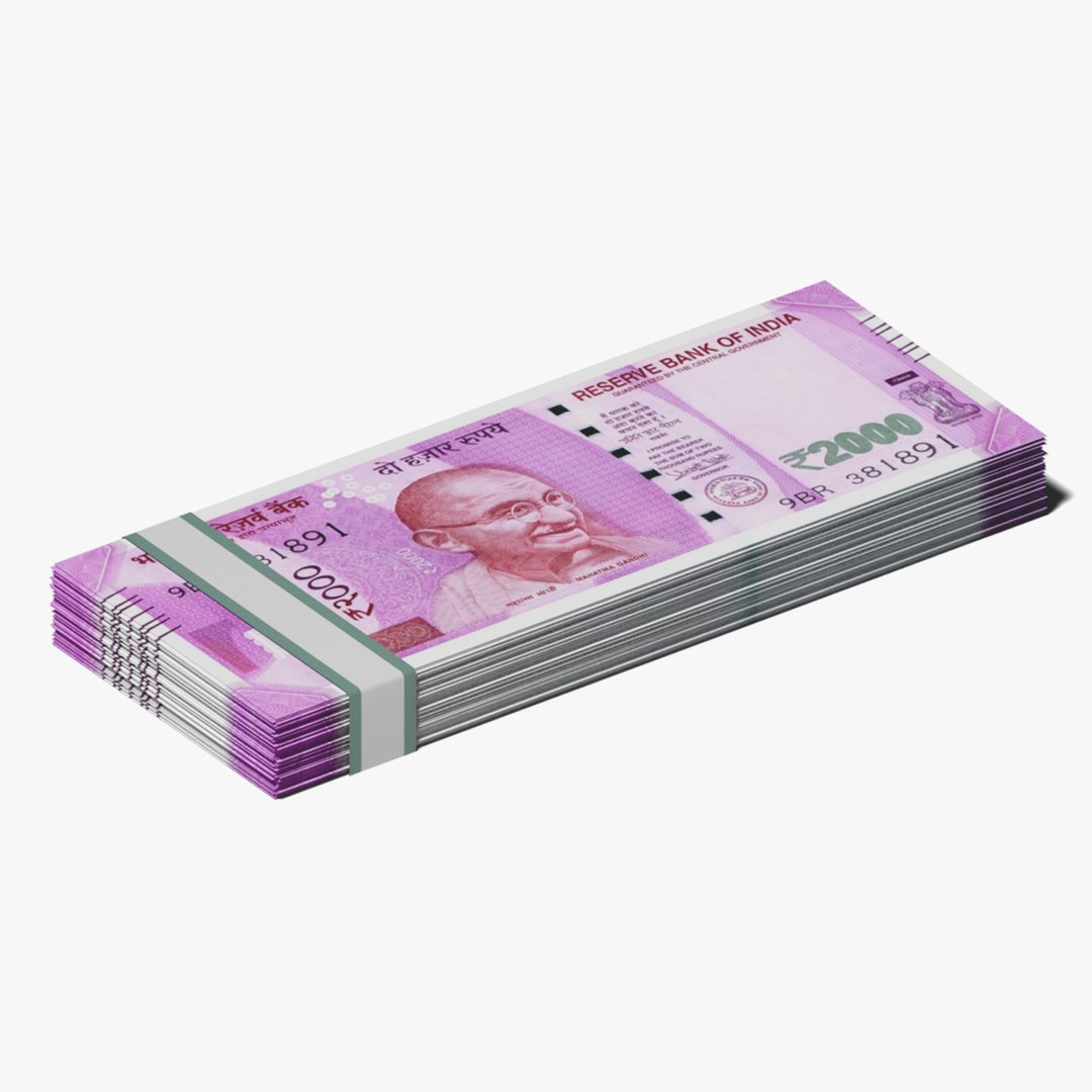 Stack of Indian 2000 Rupee Currency in 3 Variations model - TurboSquid ...