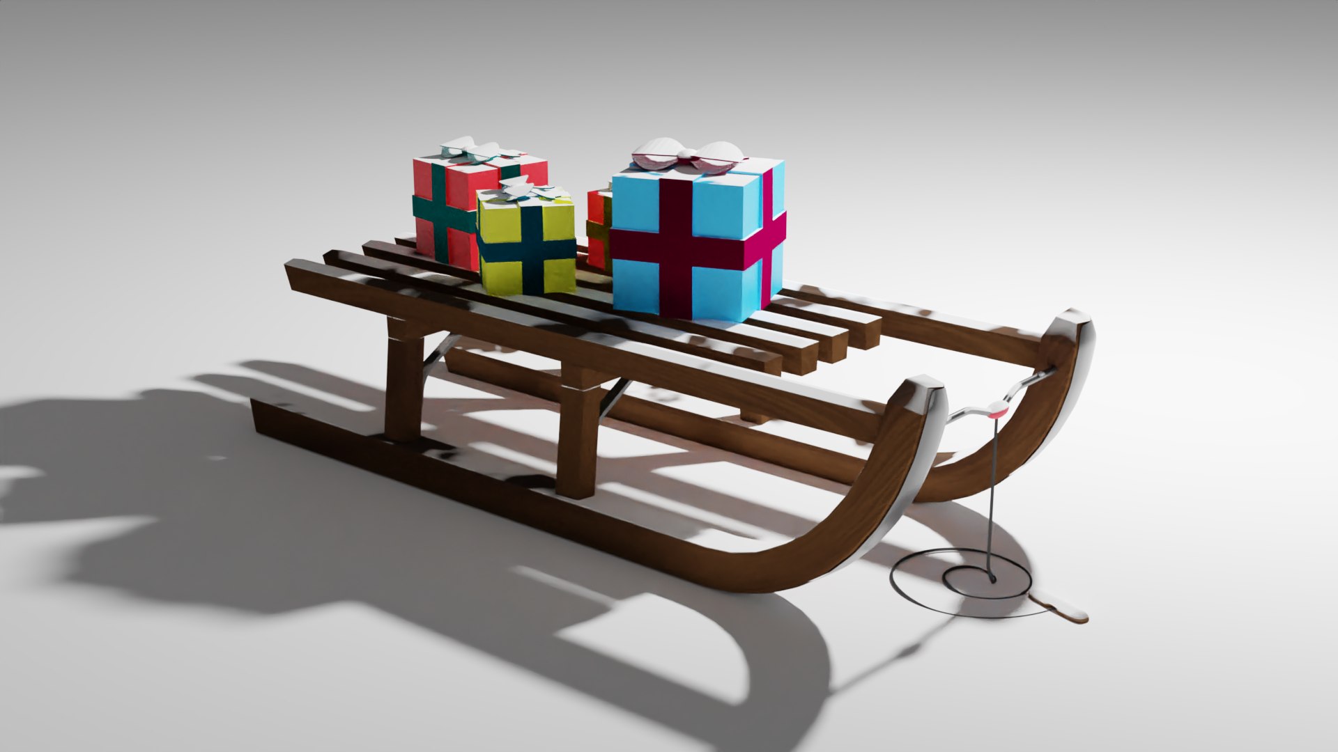 3D Sledge Christmas Snow Model - TurboSquid 1664782
