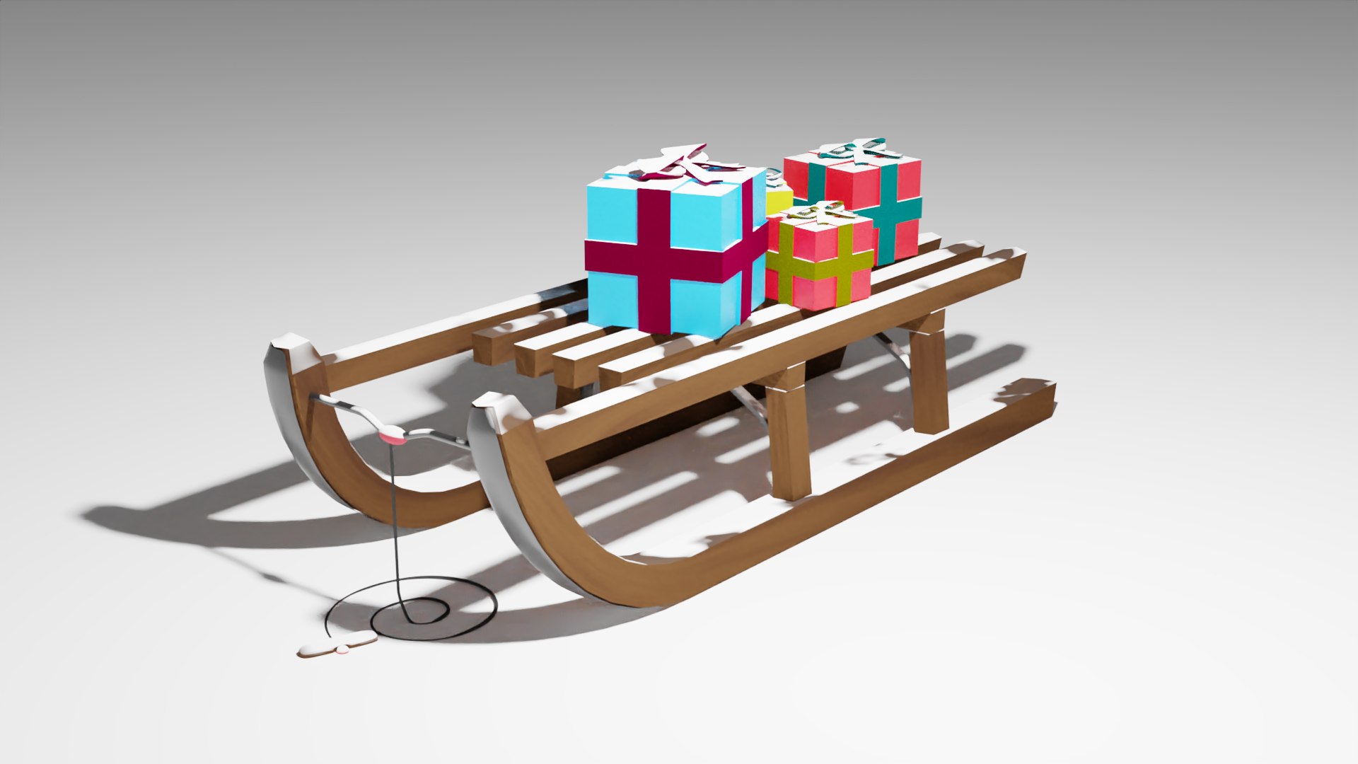 3D Sledge Christmas Snow Model - TurboSquid 1664782