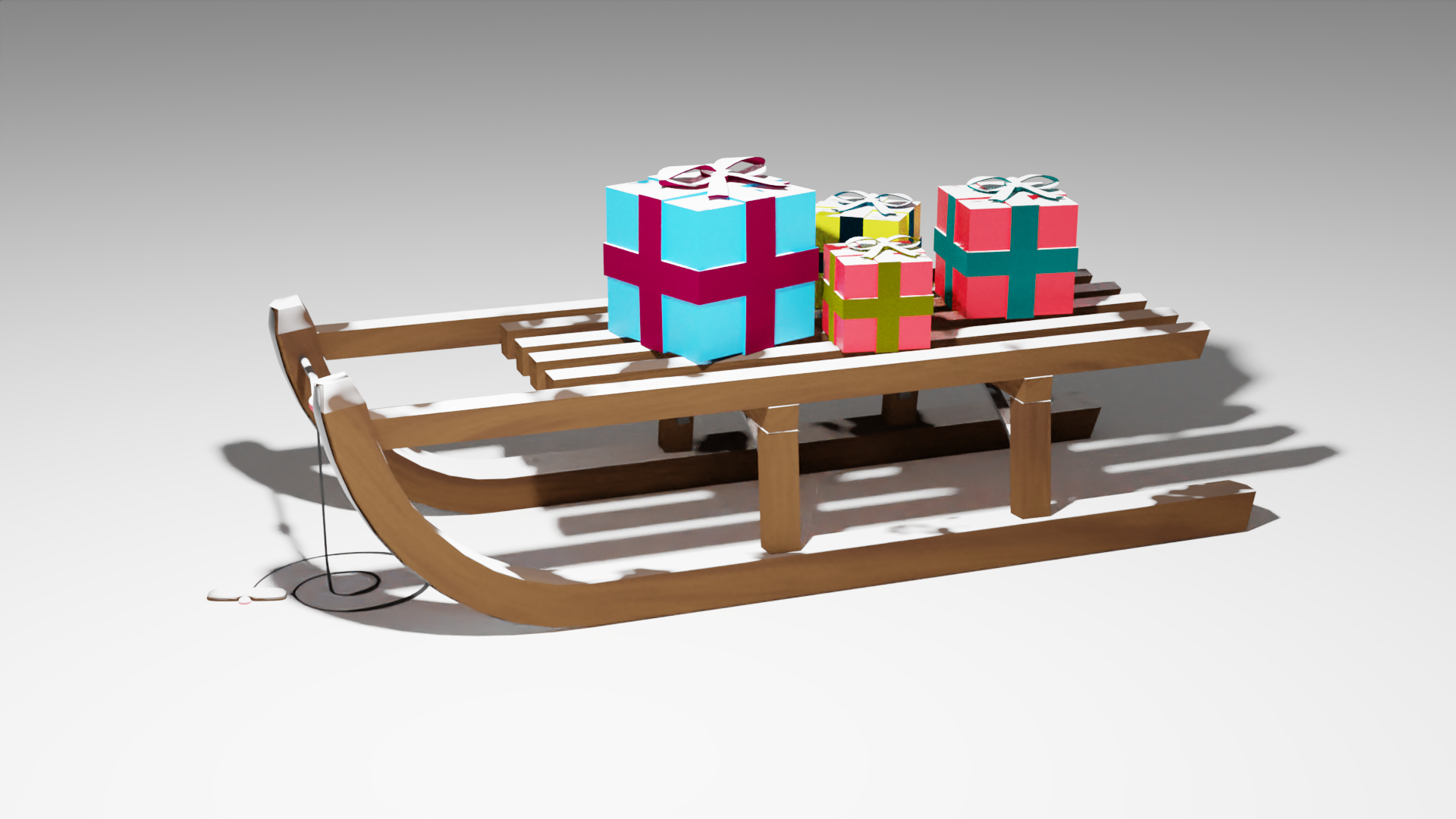 3D Sledge Christmas Snow Model - TurboSquid 1664782